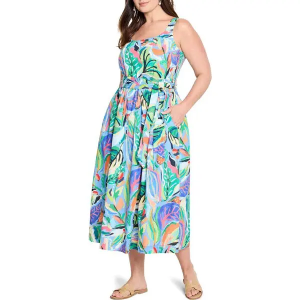 NIC+ZOE Sophie Island Beat Cotton Midi Sundress