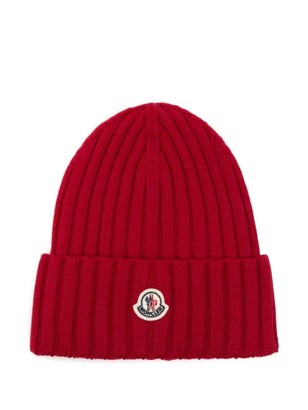 Moncler Ribbed Beanie - Red