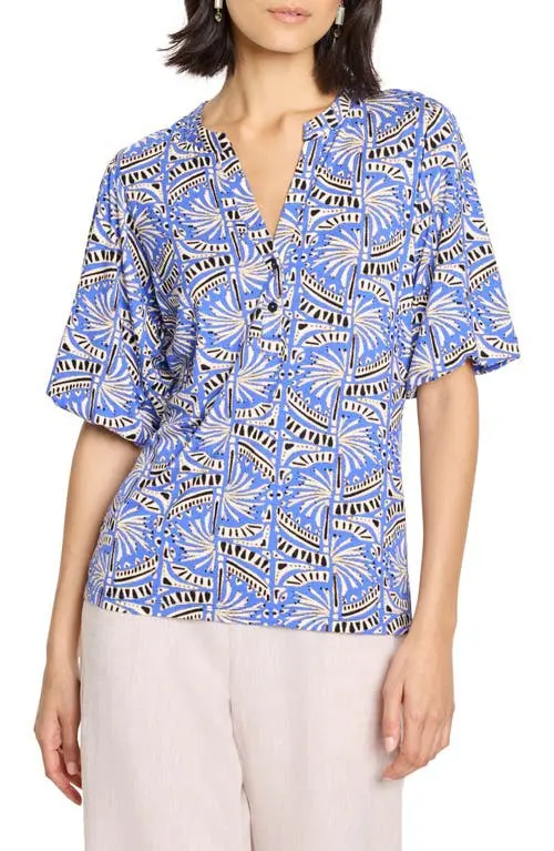 NIC+ZOE Ocean Jewel Printed Jersey Top