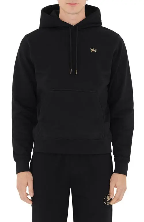 Burberry Equestrian Knight French Terry Hoodie - Black