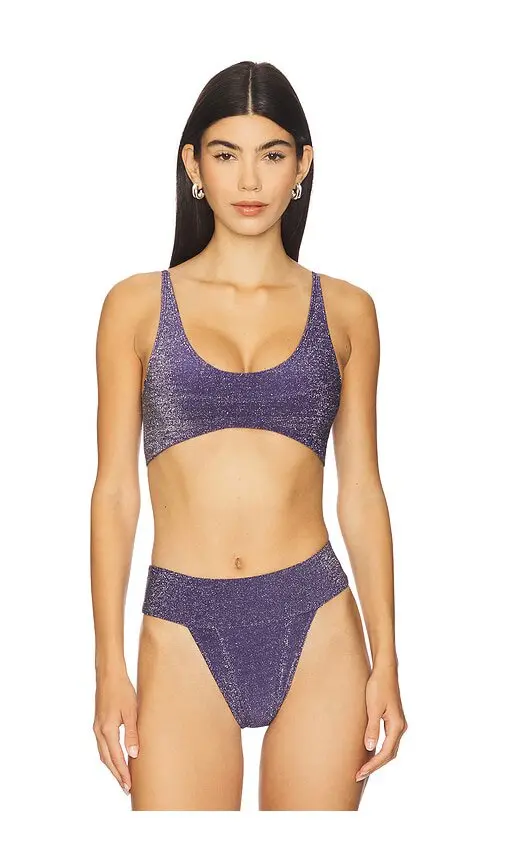 Free People X Farrah Crop Bikini Top - Purple Corallites