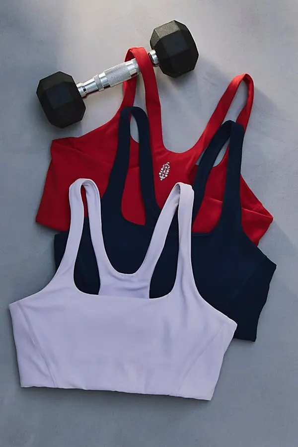 Free People Never Better Square Neck Sports Bra - Midnight Navy