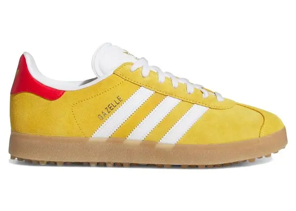 Adidas Gazelle Spikeless Golf Shoes - Bold Gold/cloud White/better Scarelet Red