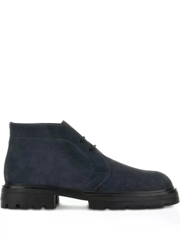 Hogan Lace-up Ankle Boots - Blue