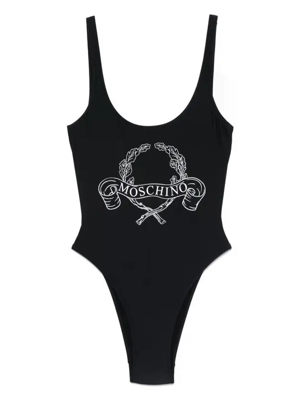 Moschino Laurel Crown-print Swimsuit