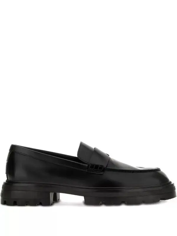 Hogan Round-toe Loafers - Black