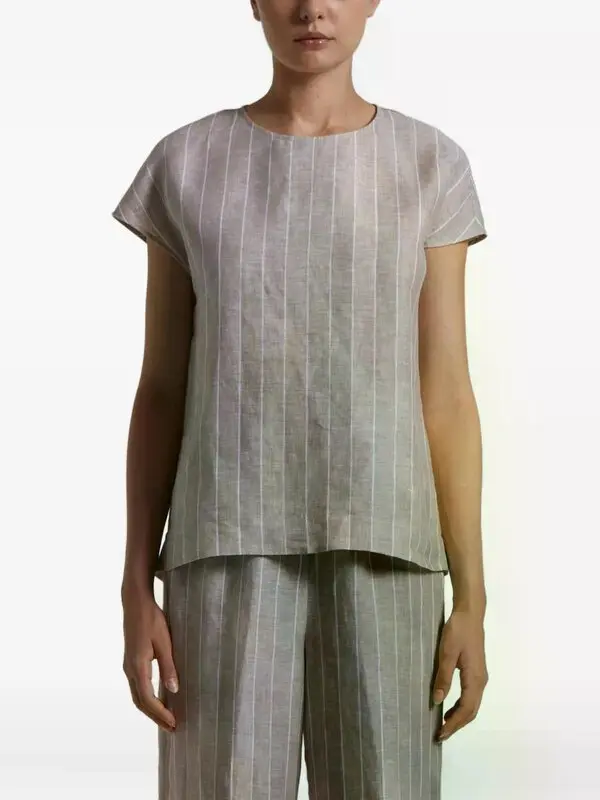 Peserico Striped Short-sleeve Top