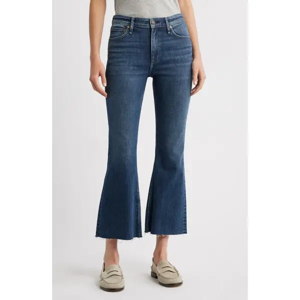 Rag & Bone Flexi Dahlia Ankle Flare Jeans With Raw Hem