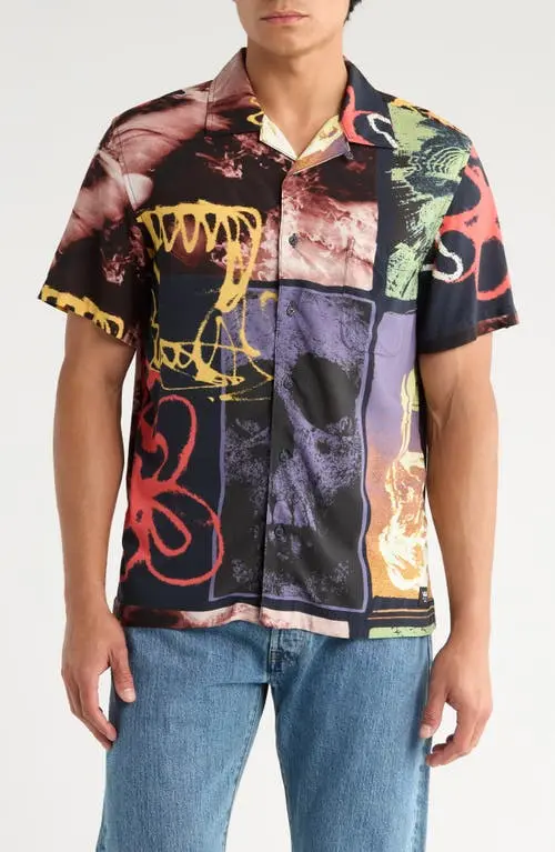 VANS Prospect Collage Short Sleeve Button-up Shirt - Parisian Night