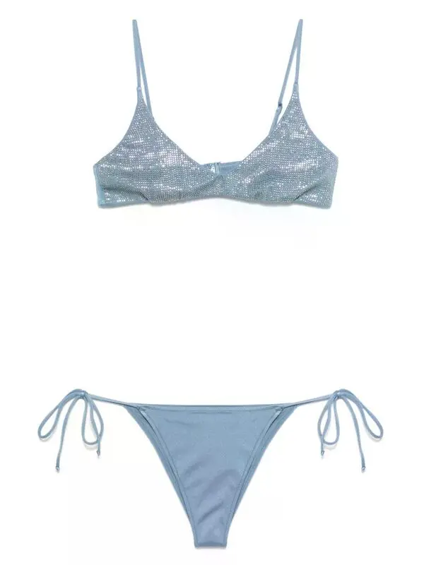 MC2 SAINT BARTH Rhinestone-embellished Bikini - Blue