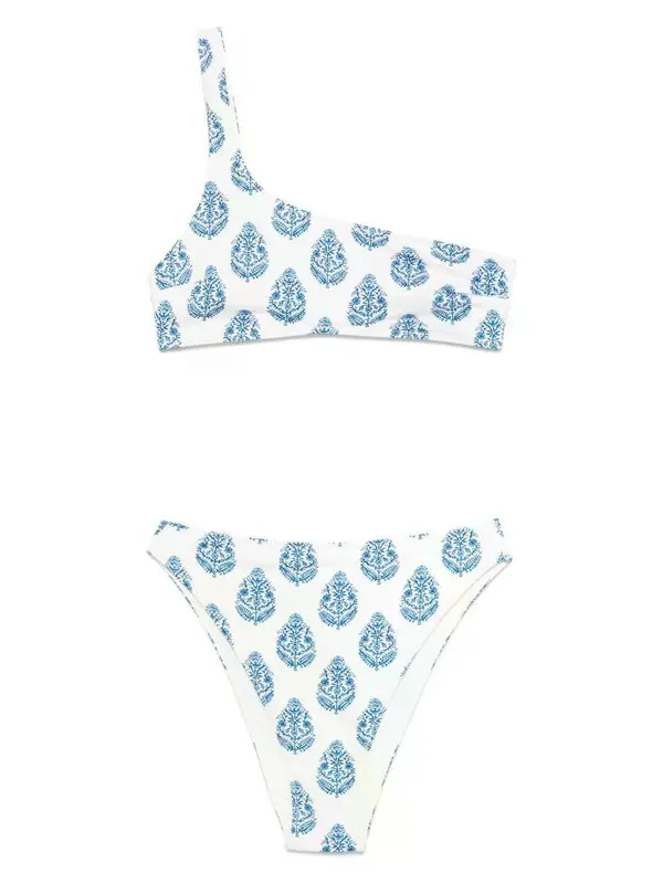 MC2 SAINT BARTH Leaf-print Two-piece Bikini Set