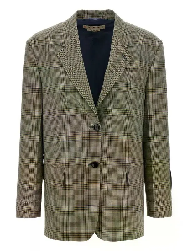 Marni Prince Of Wales-check Blazer - Neutrals