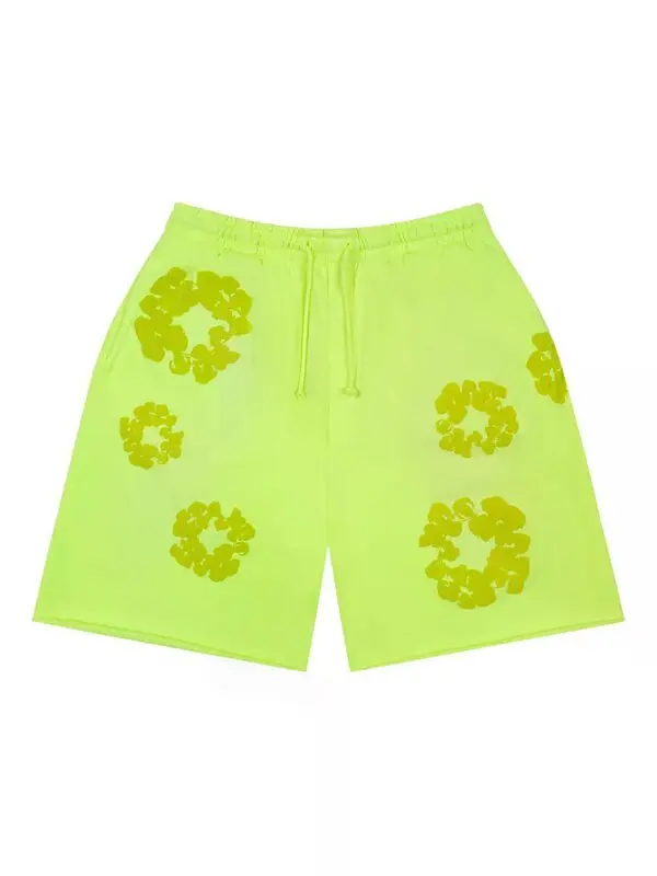 DENIM TEARS Mono Cotton Wreath Shorts - Green