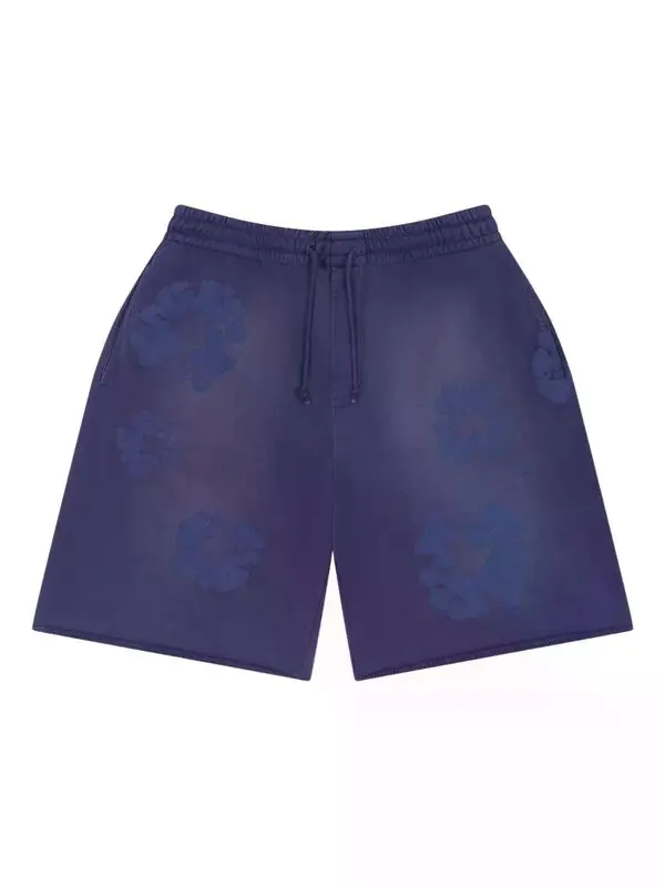 DENIM TEARS Mono Cotton Wreath Shorts - Blue