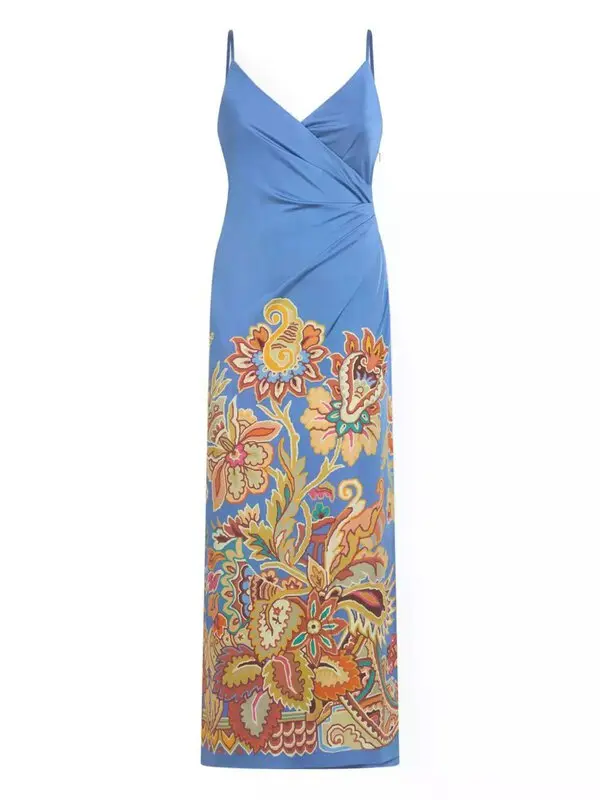 Etro Printed Midi Dress - Blue