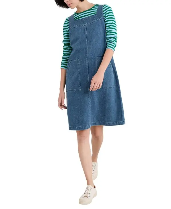 SEASALT CORNWALL Calican Denim Pinafore Dress - Blue