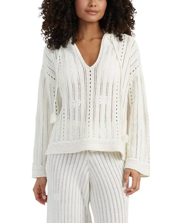 Chinti & Parker Bohemian Tasseled Hoodie - Cream