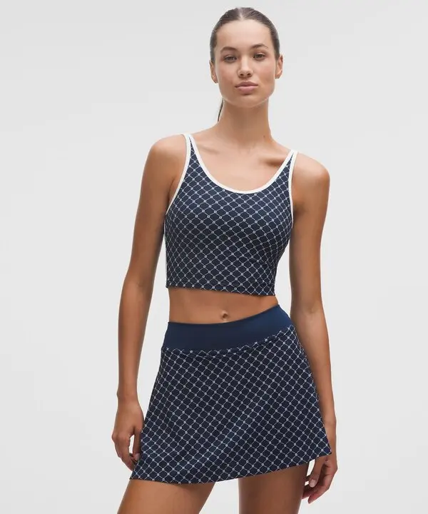 Lululemon Scoop-neck Cutout Tennis Tank Top - Net Link Club Blue/white