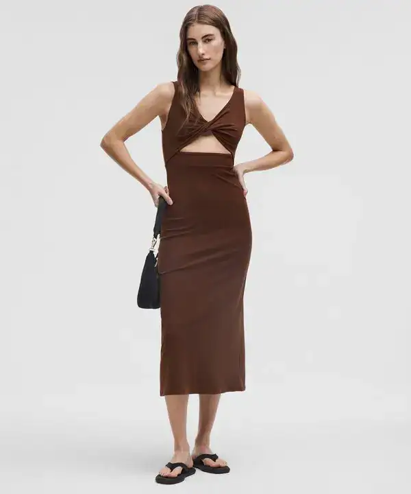 Lululemon Nulu Twist-Front Midi Dress - Lava Cake | Editorialist