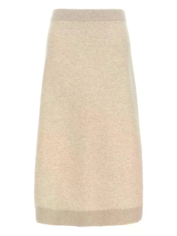 Brunello Cucinelli Cashmere-blend Skirt - Beige