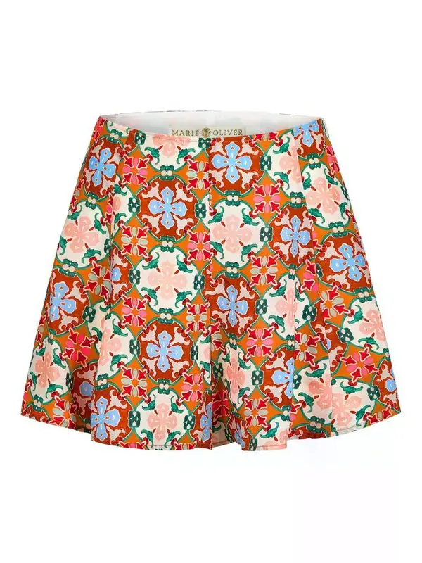 MARIE OLIVER Miles Floral-print Shorts - Orange