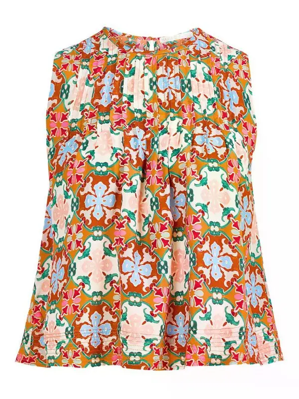 MARIE OLIVER Lette Floral-print Top - Orange