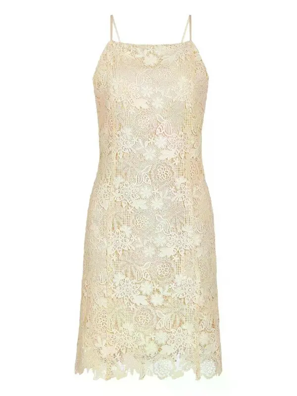 MARIE OLIVER Noah Lace-embroidered Mini Dress - Neutrals