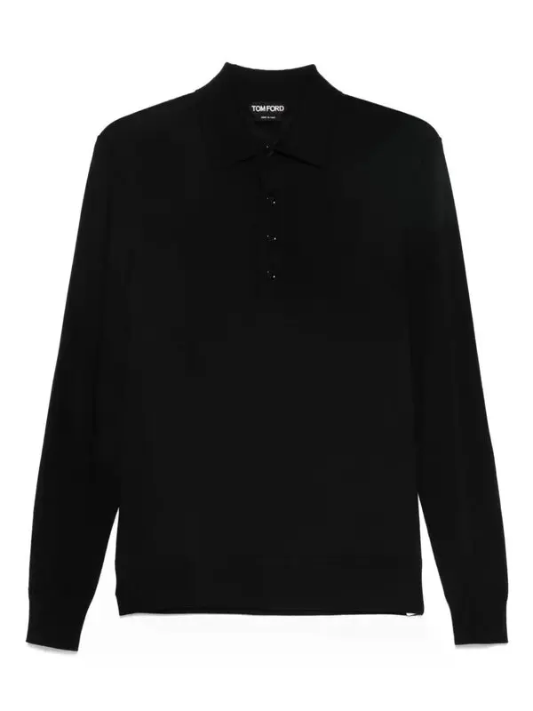 TOM FORD Wool Polo Shirt - Black