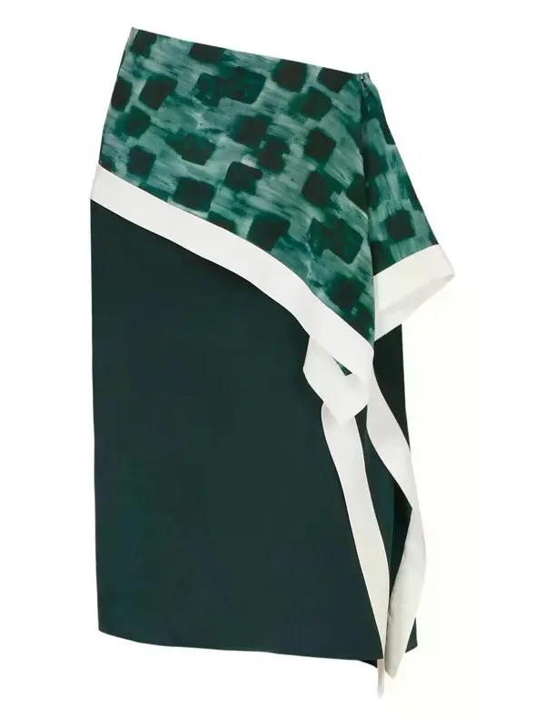 FERRAGAMO Silk Asymmetric Skirt - Green