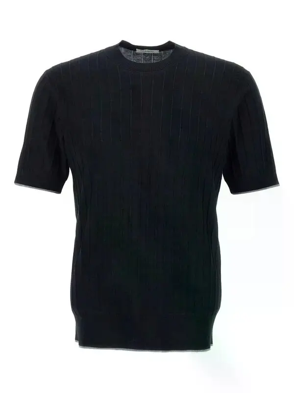 PAOLO PECORA Silk-blend T-shirt - Black