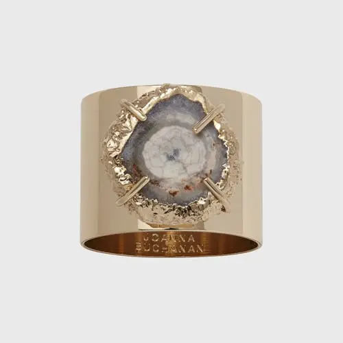 JOANNA BUCHANAN Crystal Quartz Napkin Rings - Grey