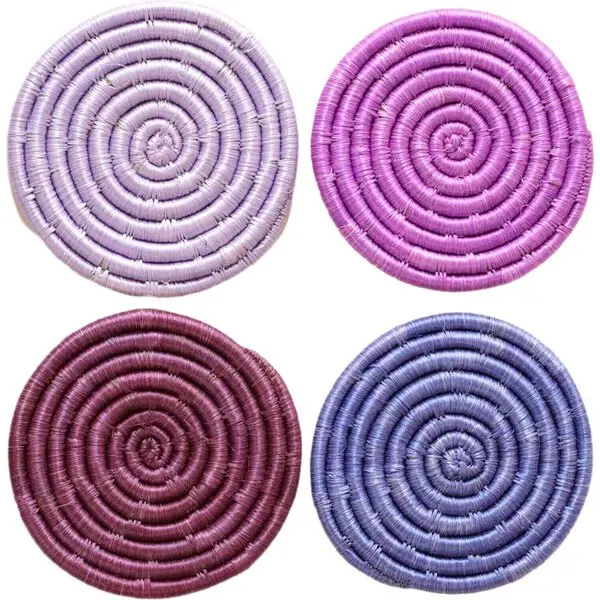 INDEGO AFRICA Solid Mixed Set Of 4 Coasters