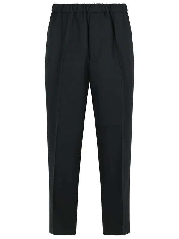 JIL SANDER Wool Wide Leg Pants - Black
