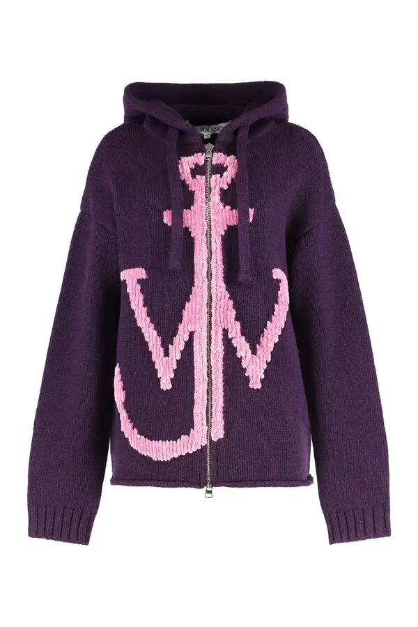 JW Anderson Hooded Wool Cardigan