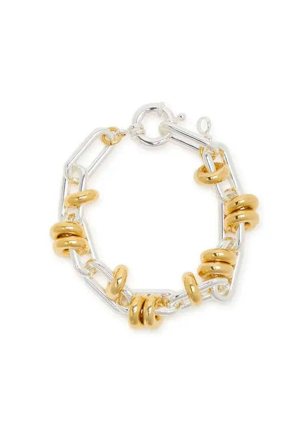 Timeless Pearly Two-tone Sterling Silver Bracelet