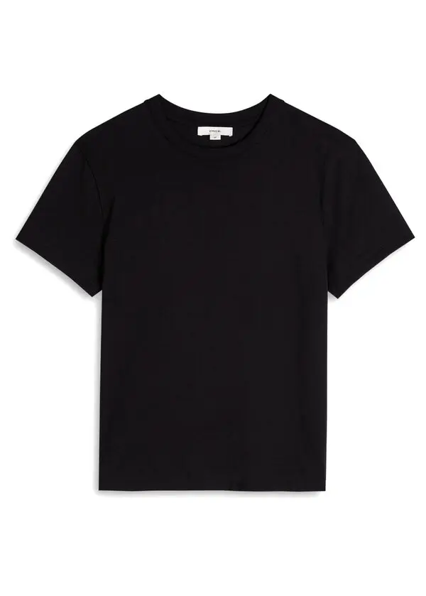 Vince Crew Neck Pima Cotton T-shirt - Black