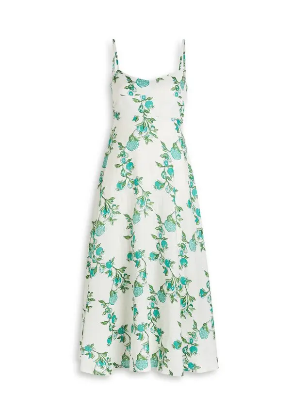 Hannah Artwear Elena Printed Linen Midi Dress