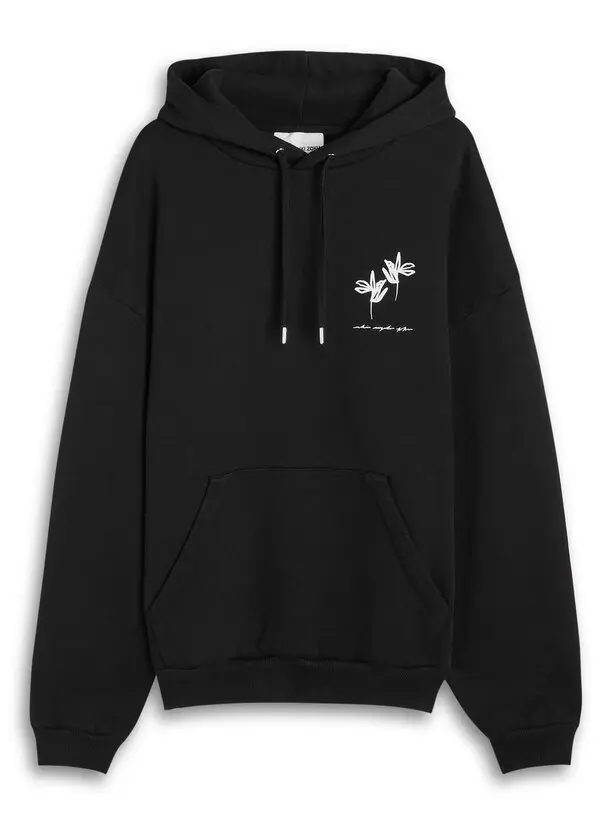 MKI MIYUKI ZOKU Flower Hooded Cotton-blend Sweatshirt - Black