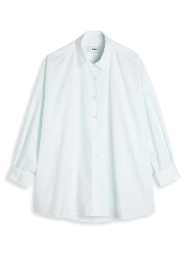 AGOLDE Roux Cotton-poplin Shirt - Light Blue