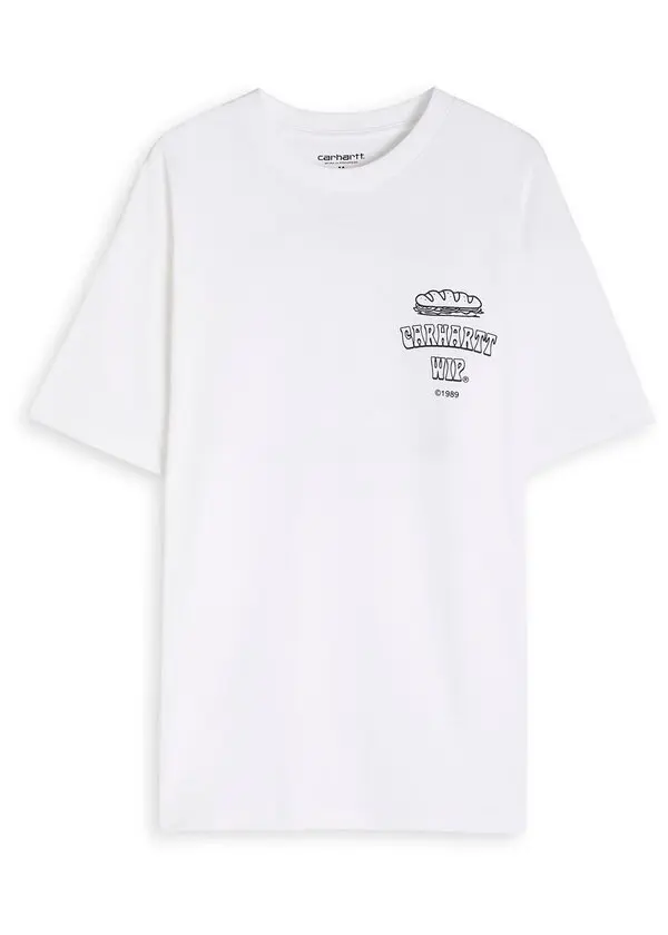 Carhartt Work In Progress Sandwich Printed Cotton T-shirt - White