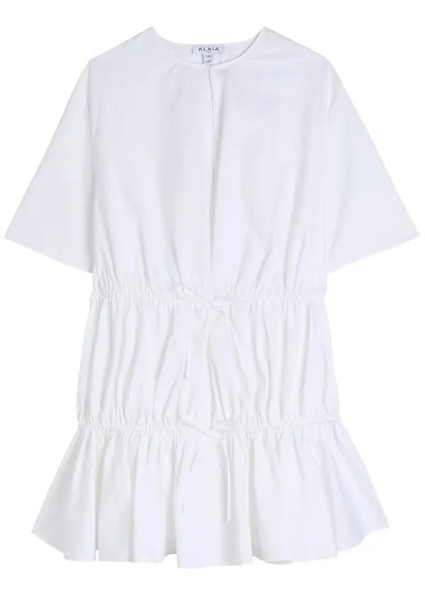 Alaïa Cotton-poplin Mini Dress - White