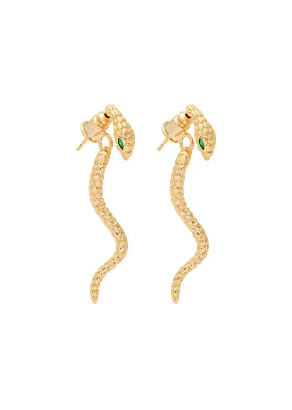 KENNETH JAY LANE 22kt -plated Snake Drop Earrings