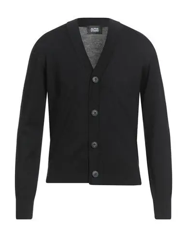 Alpha Studio Merino Wool Cardigan - Black