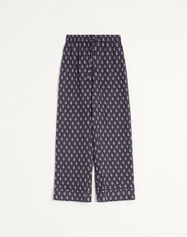 Valentino Garavani Lightweight Voyage Imaginaire Print Linen Trousers
