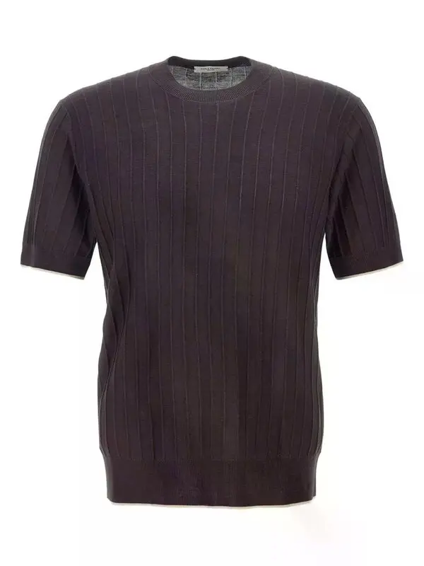 PAOLO PECORA Silk-blend T-shirt - Brown