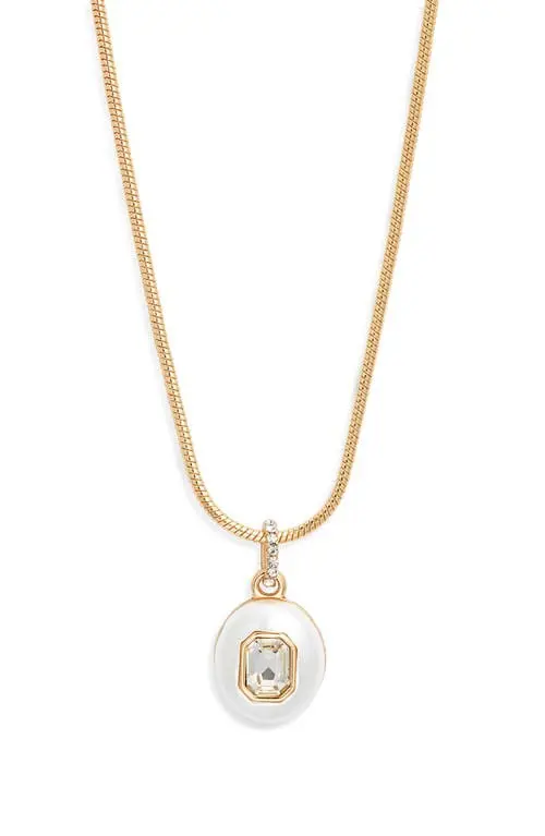 Nordstrom Crystal Inlay Oval Pendant Necklace