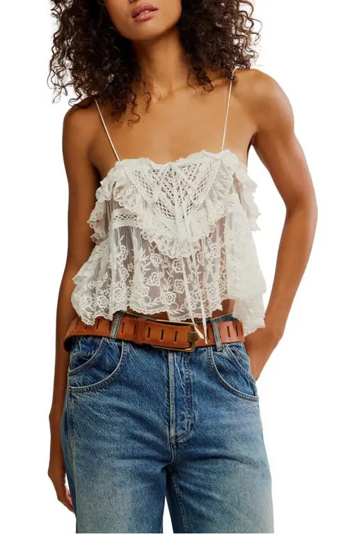 Free People Sofia Embroidered Mesh Tank Top