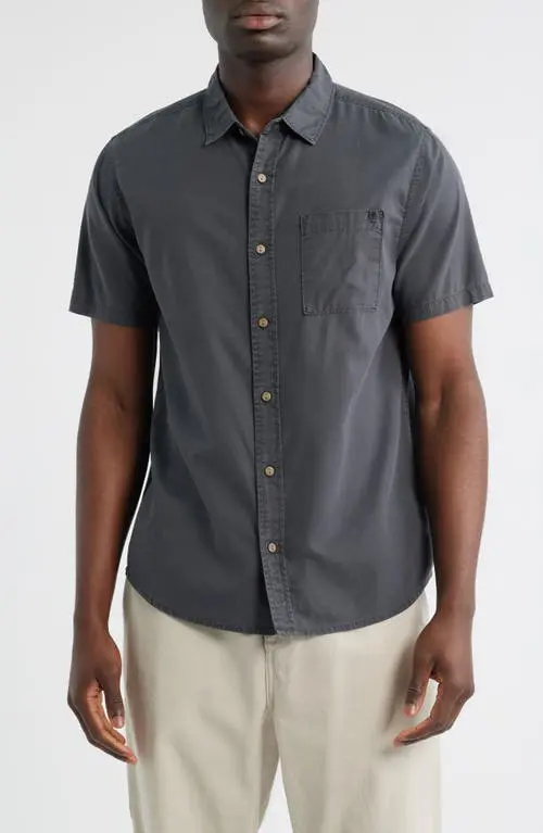 ROARK Made To Fade Short Sleeve Cotton & Lyocell Button-up Shirt - Washed Charcoal
