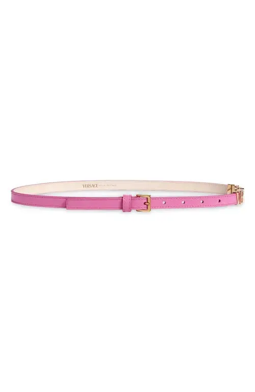 Versace Logo Leather Belt - Dragon Fruit-versace Gold