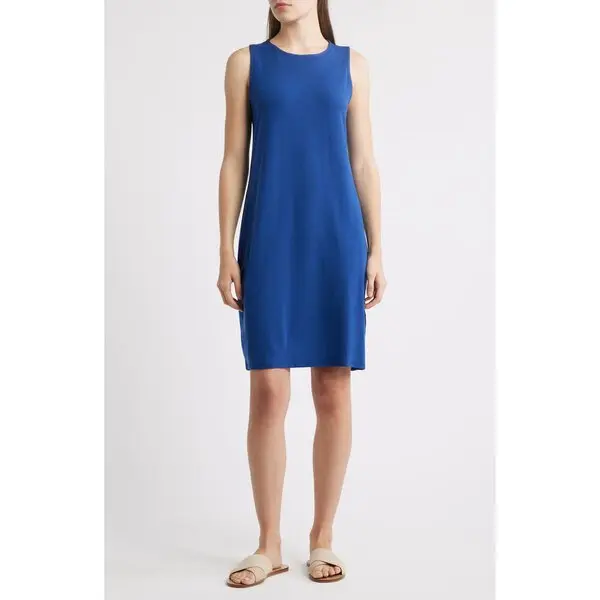 Eileen Fisher Jersey Shift Midi Dress - Deep Dive